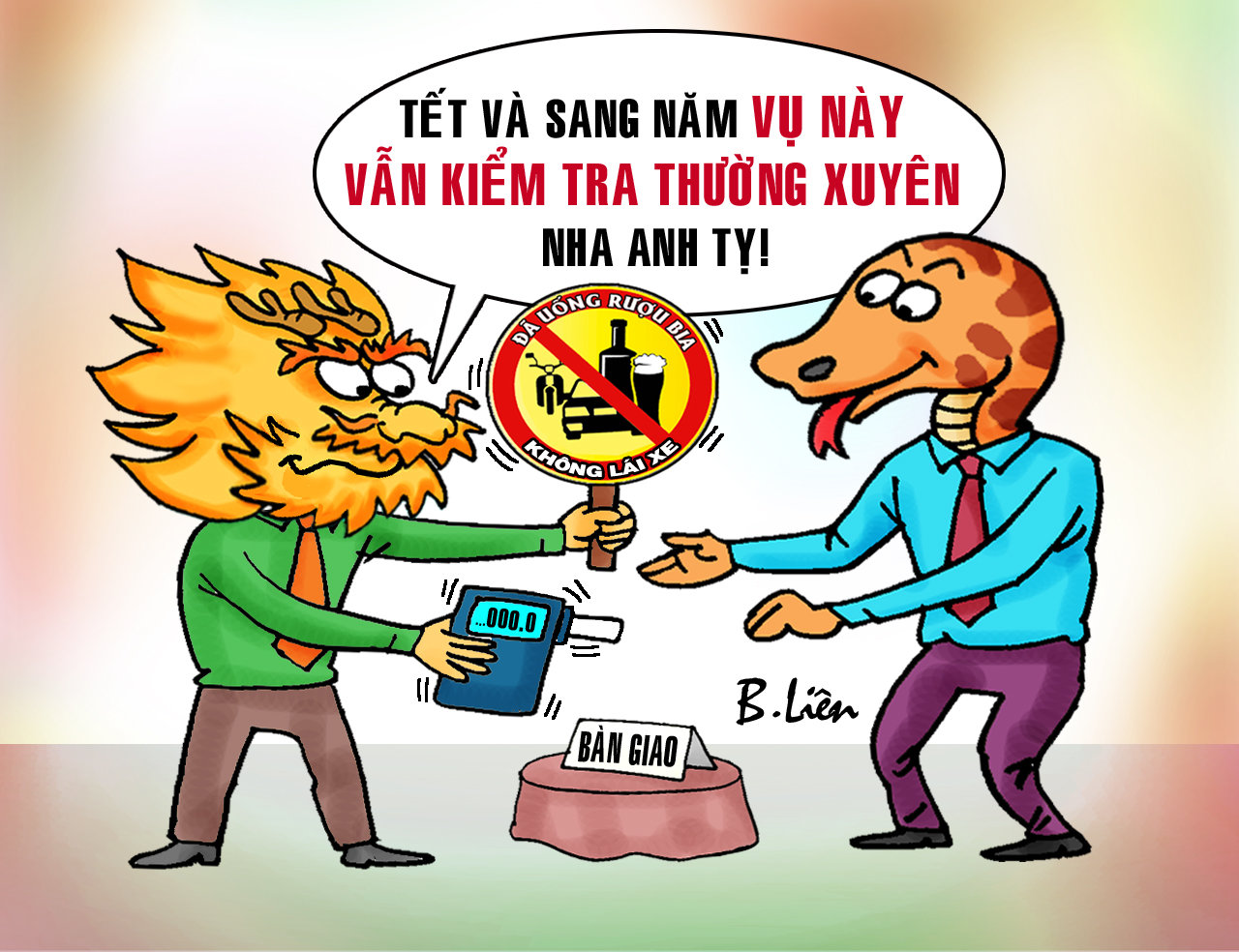 Bàn giao kiểm tra nồng độ cồn