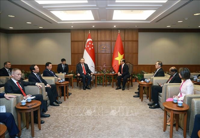 Tổng Bí thư Tô Lâm hội kiến Chủ tịch Quốc hội Singapore Seah Kian Peng