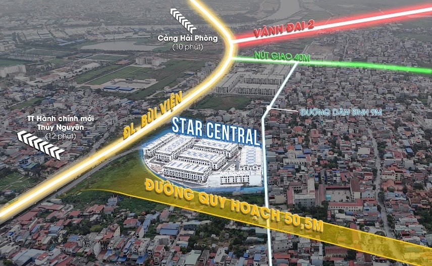 Đường nối quốc lộ 5 với quốc lộ 10: Cơ hội đầu tư với Star Central Hải Phòng