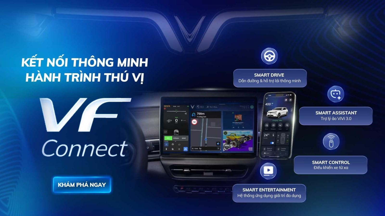 VinFast ra mắt gói dịch vụ thông minh VF Connect cho xe điện