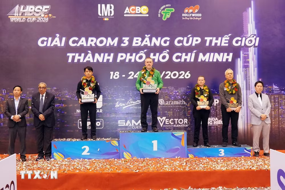 Cơ thủ Việt Nam giành ngôi á quân tại World Cup billiards